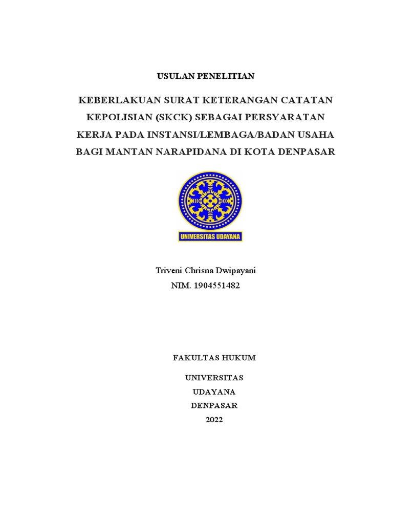 Usulan Penelitian Contoh | PDF