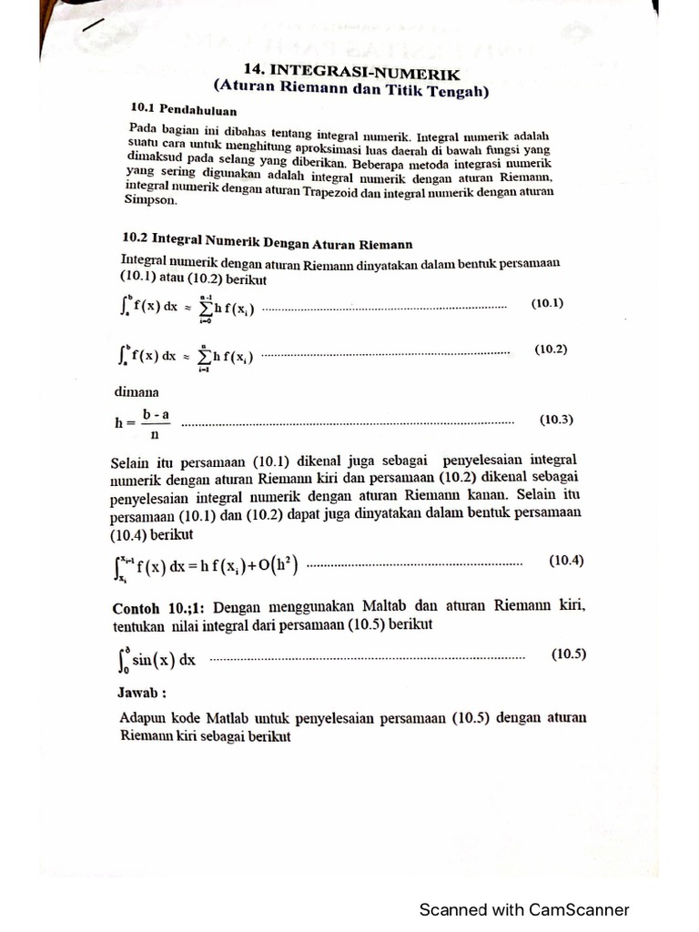 INTEGRASI-NUMERIK Pert14 | PDF