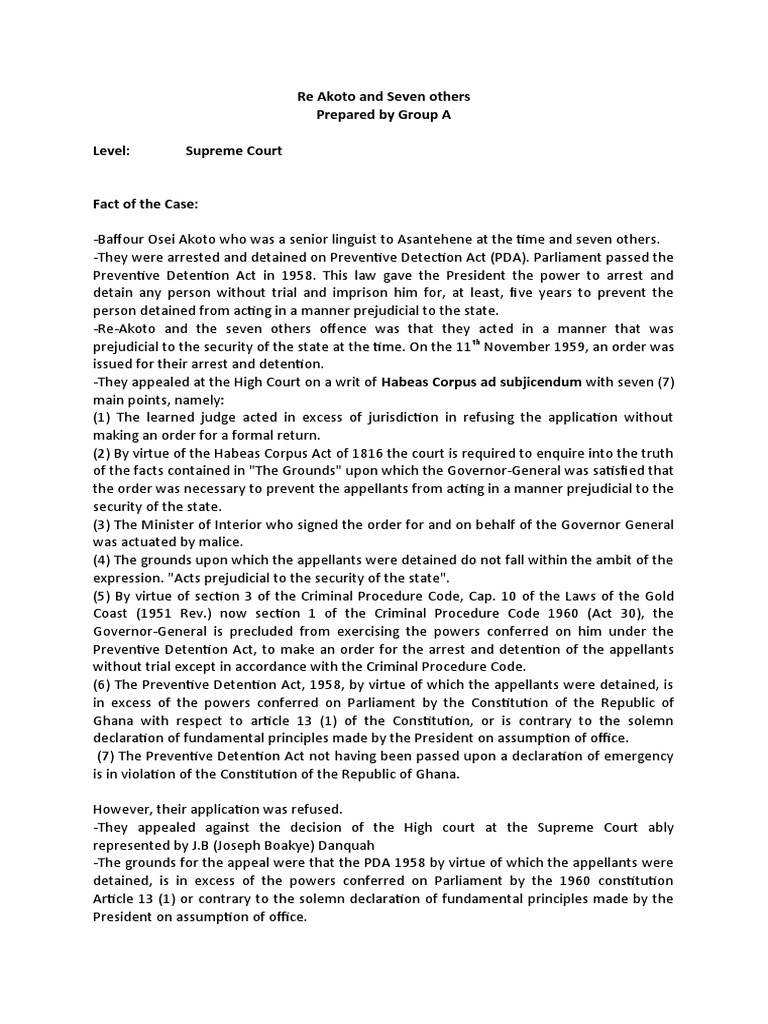 Re Akoto and Seven Others v1 | PDF