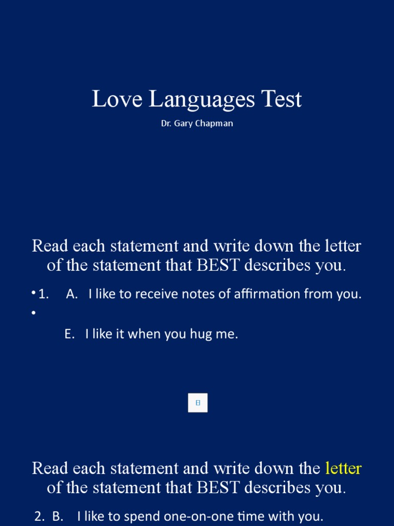 What Matters Most A Love Languages Test | PDF