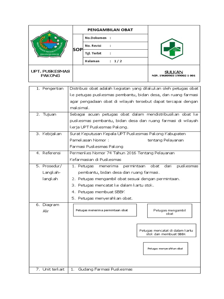SOP Pengambilan Obat | PDF | Pengembangan Diri | Sains & Matematika