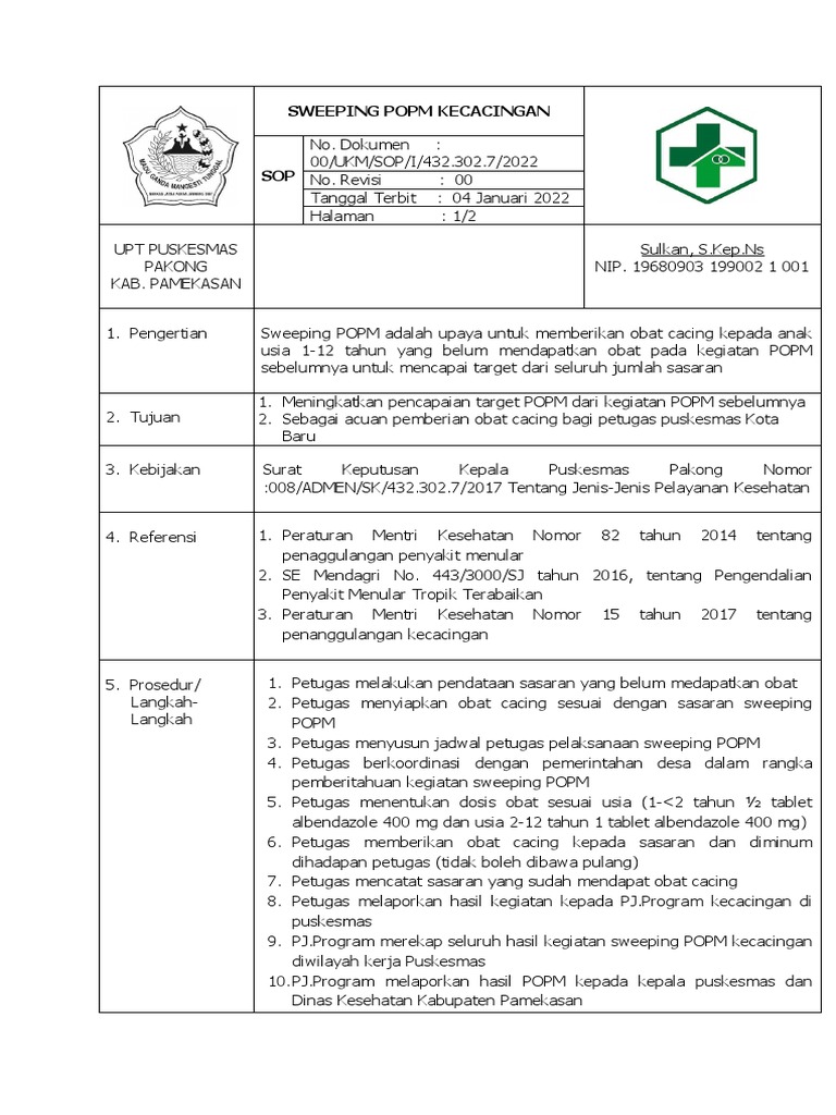 Sop Sweeping Popm | PDF | Pengembangan Diri | Sains & Matematika