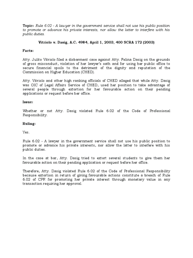 Vitriolo v. Dasig - Rule 6.02 | PDF | Law