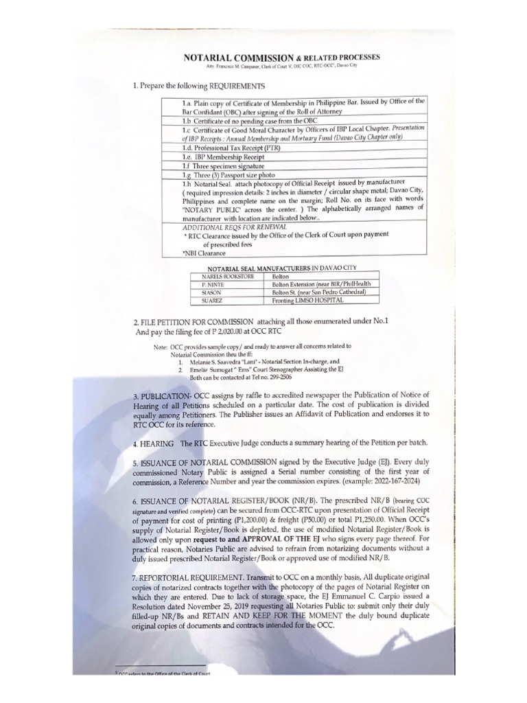 Notarial Commission Related Processes PDF | PDF