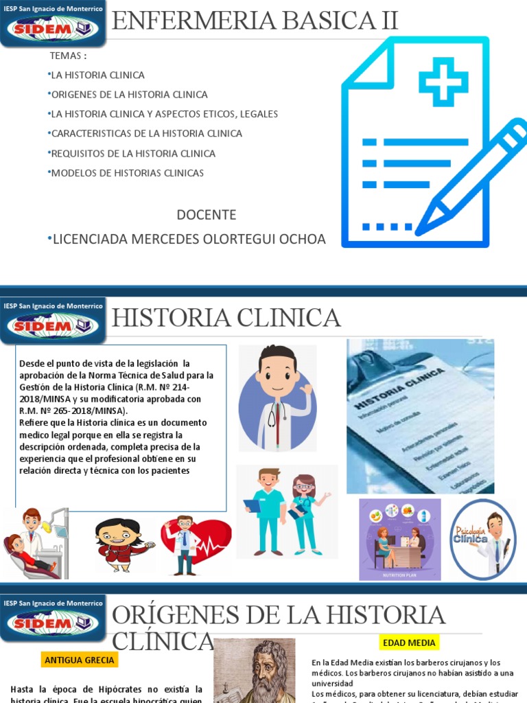 Enfermeria Basica La Historia Clinica Clase 3 | PDF | Historial médico ...