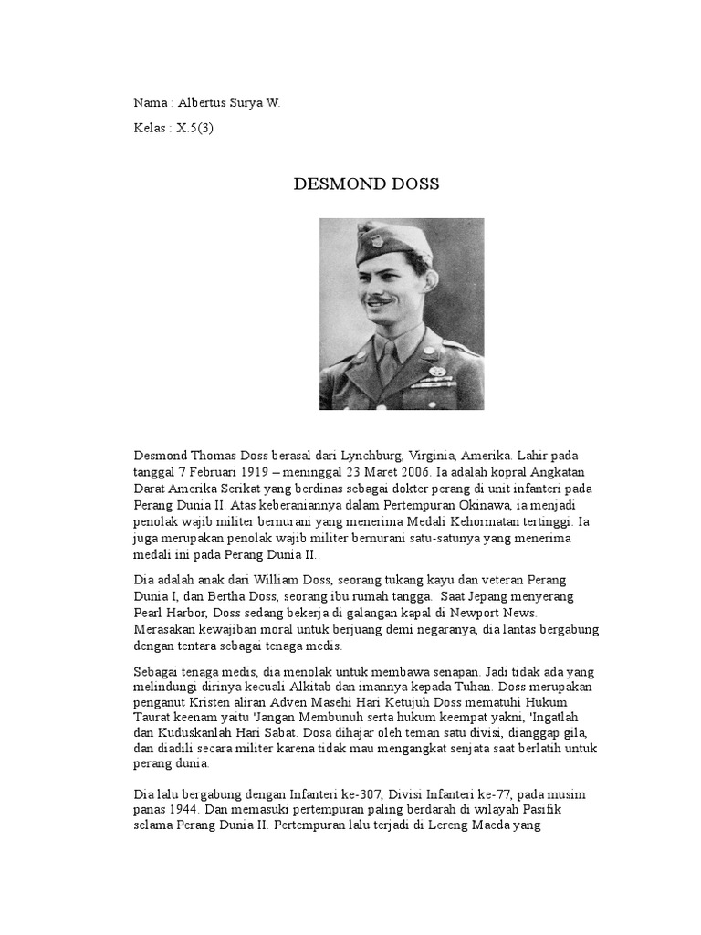 'Biografi' Desmond Doss | PDF | Agama & Spiritualitas