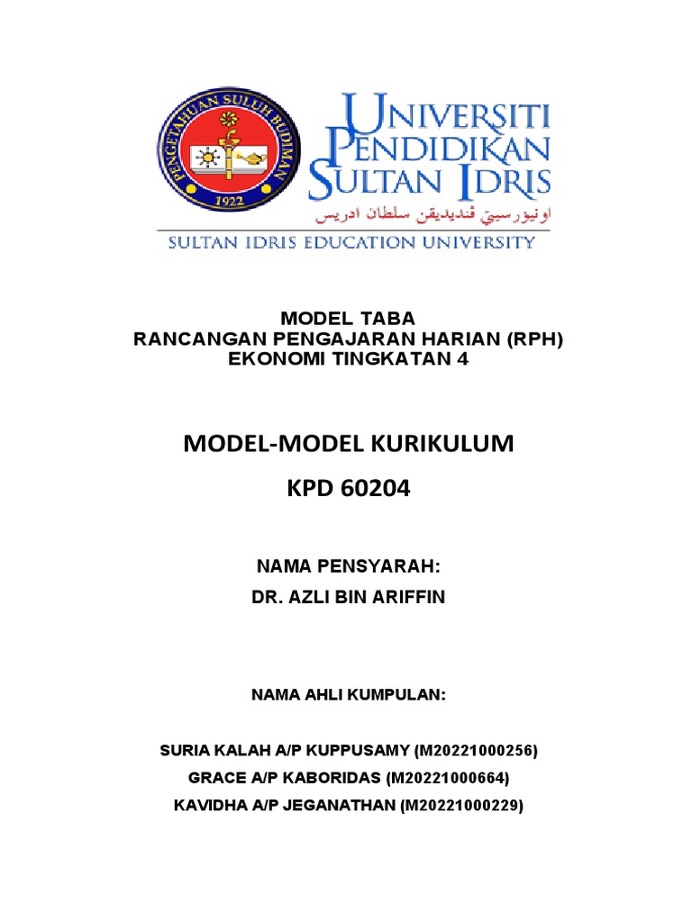 RPH Ekonomi t4 (Model Taba) | PDF