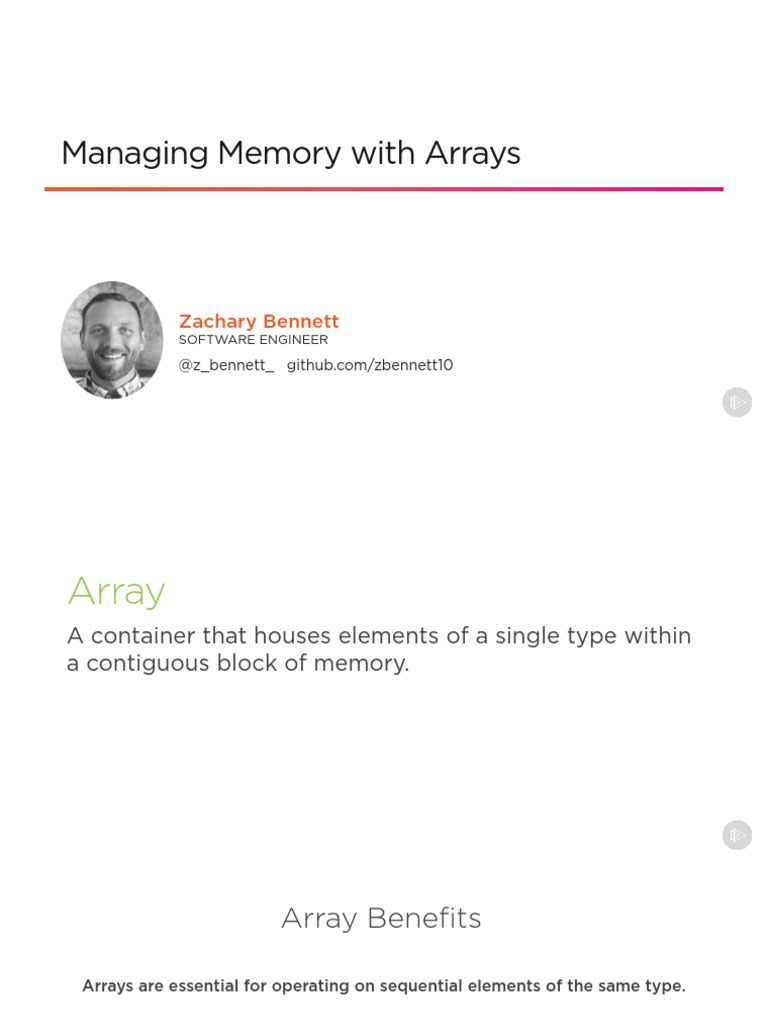 Managing Memory With Arrays Slides PDF | PDF