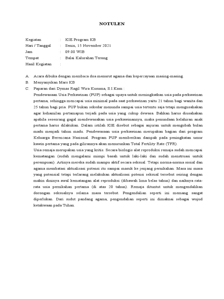 NOTULEN KIE 15 NOV 21.docx | PDF