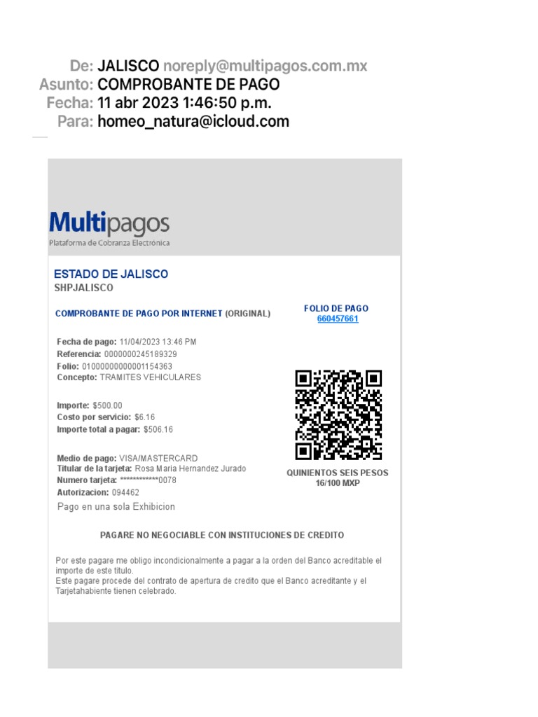 Comprobante De Pago Pdf Pdf