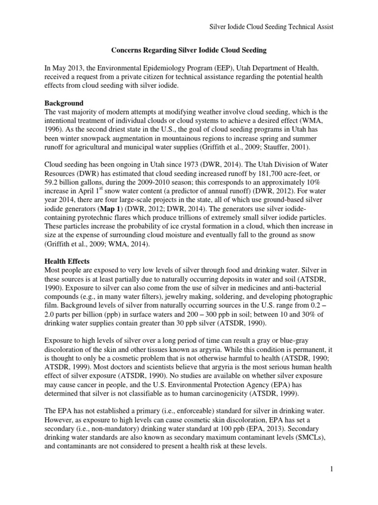 Silver Iodide Cloud Seeding | PDF