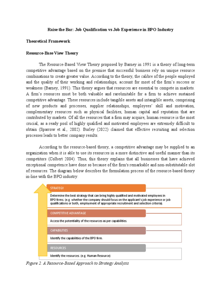 Resource-Based View Theory | PDF | Competitive Advantage | Outsourcing