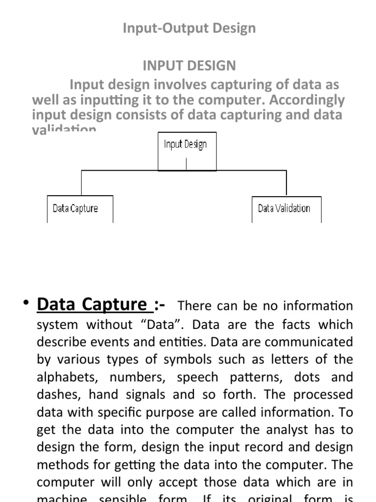 Input Output Design Pdf Data Verification And Validation