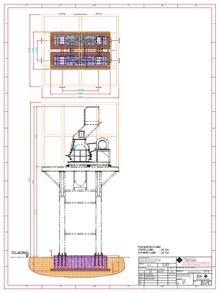 FFL 0.0M: Foundation Load Static Load: 20 Ton Dynamic Load: 30 Ton ...