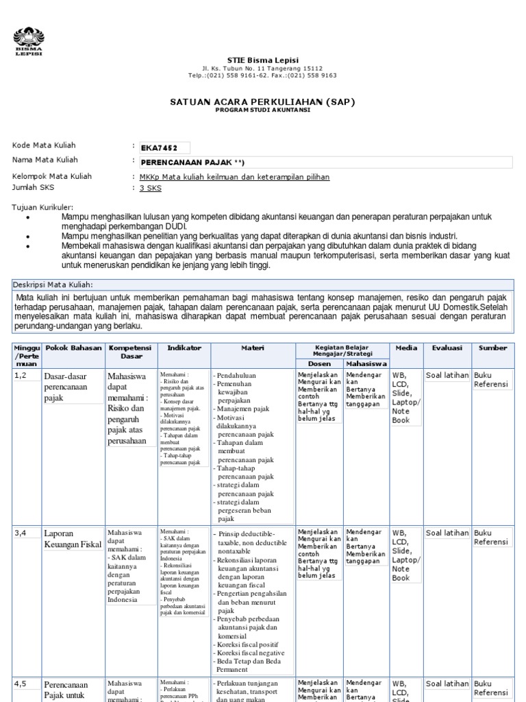 Sap-Perencanaan-Pajak POLTEK 1 PDF | PDF
