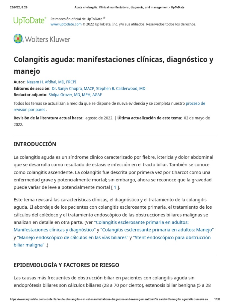 Acute Cholangitis - Clinical Manifestations, Diagnosis, and Management ...