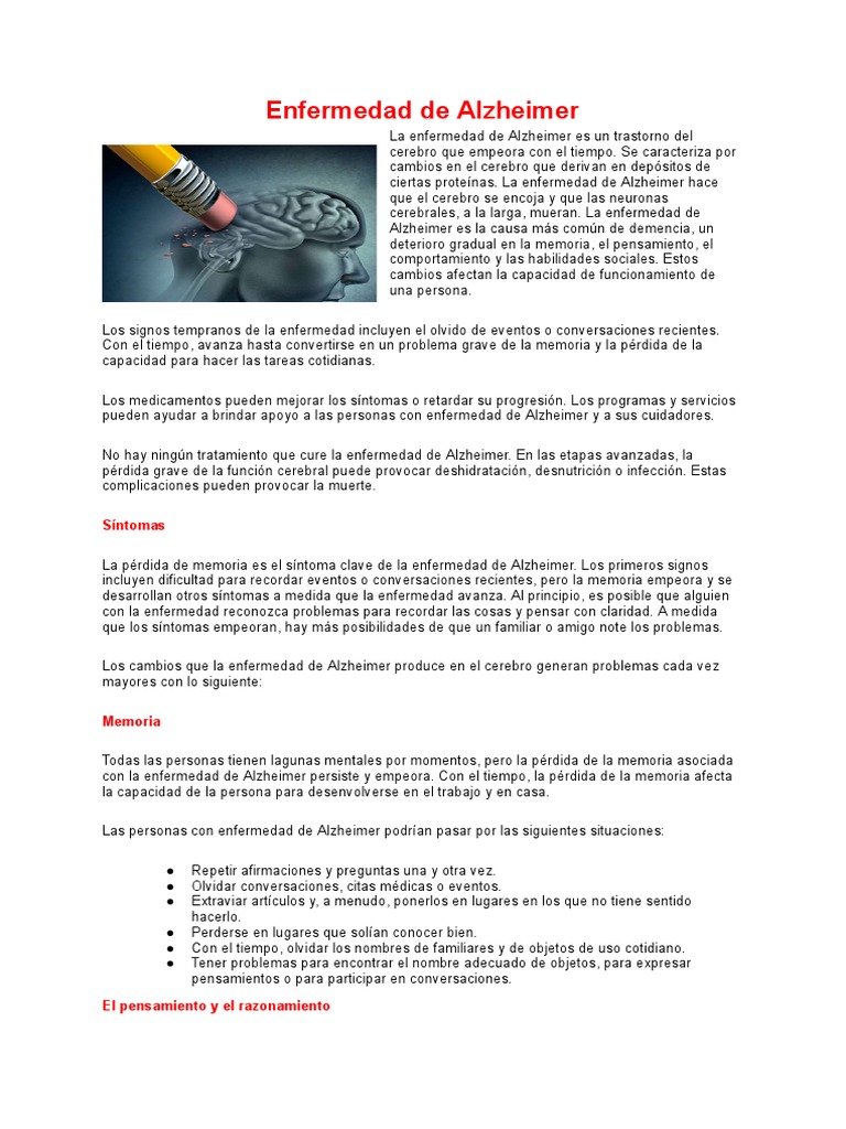 Síntomas y causas del Alzheimer | PDF