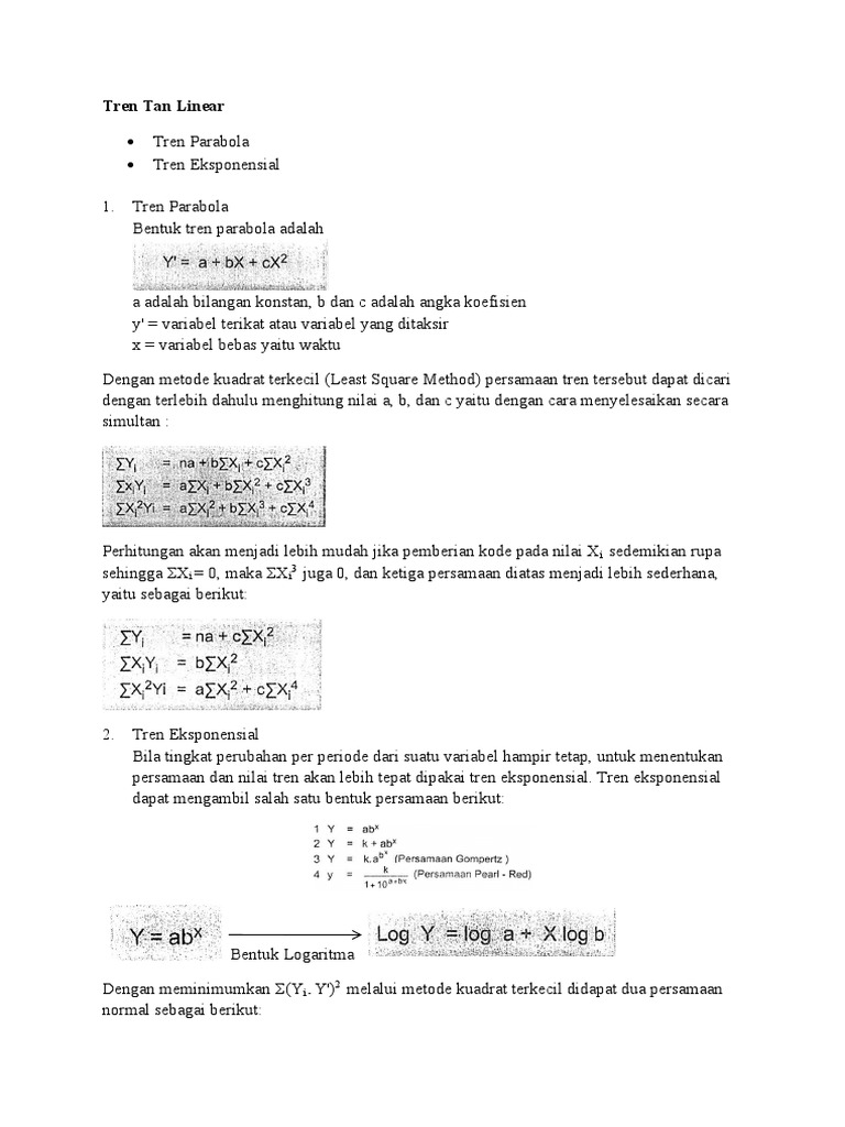 Analisis Tren Linear dan Eksponensial | PDF