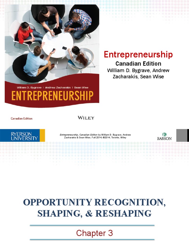 Lecture Entrepreneurship - Chapter 3 - William D. Bygrave, Andrew ...