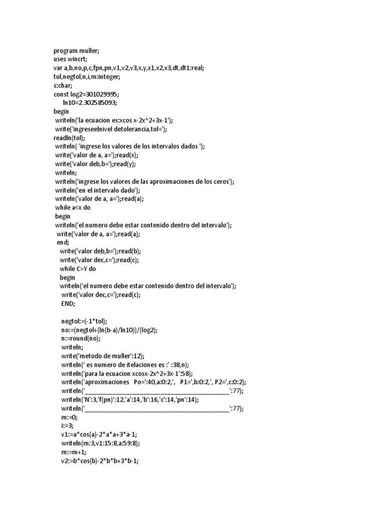 Program Muller | PDF