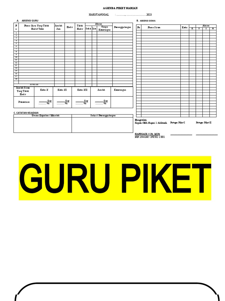 Laporan Guru Piket | PDF