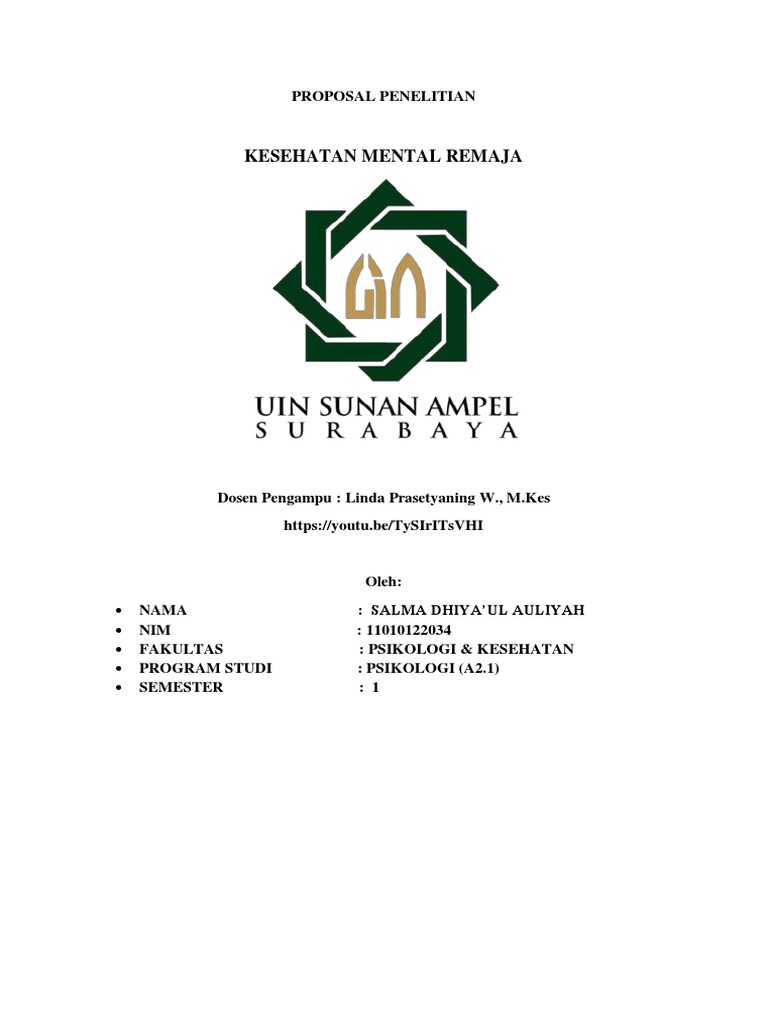 Proposal Penelitian | PDF | Kesehatan Holistik