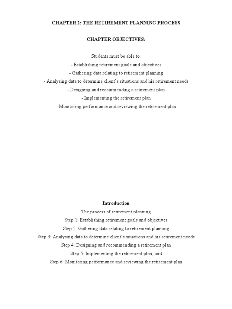 Retirement Planning Process Overview | PDF | Cost Of Living | Retirement