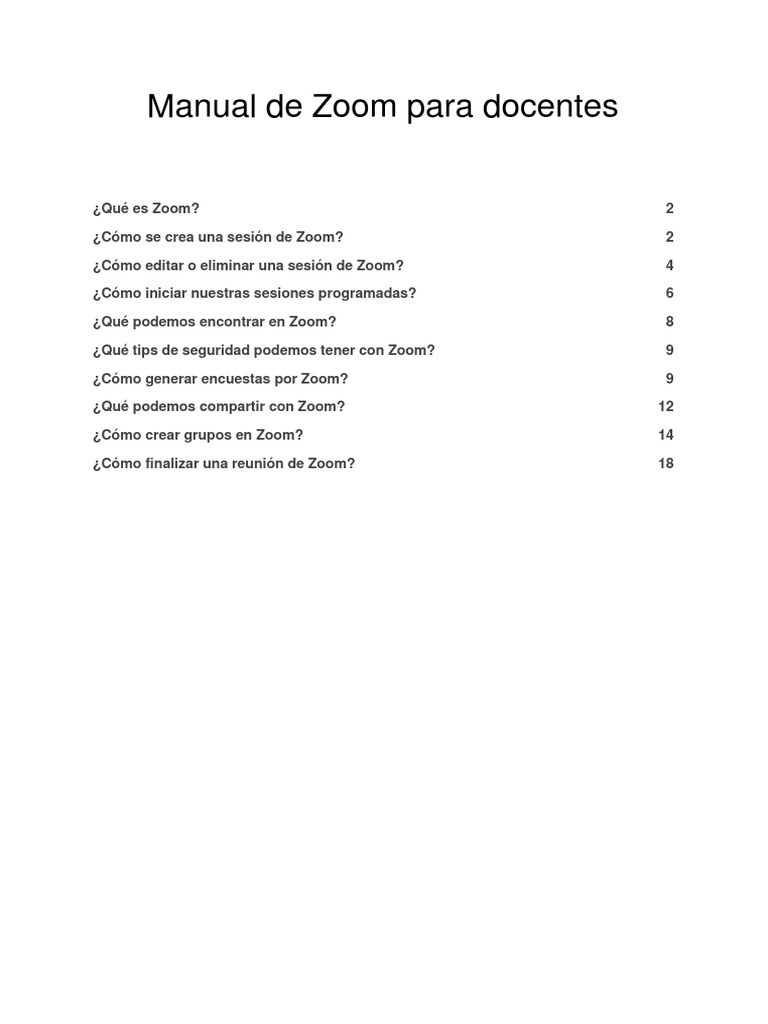 Manual Zoom para Docentes PDF | Descargar gratis PDF | Chat en linea ...
