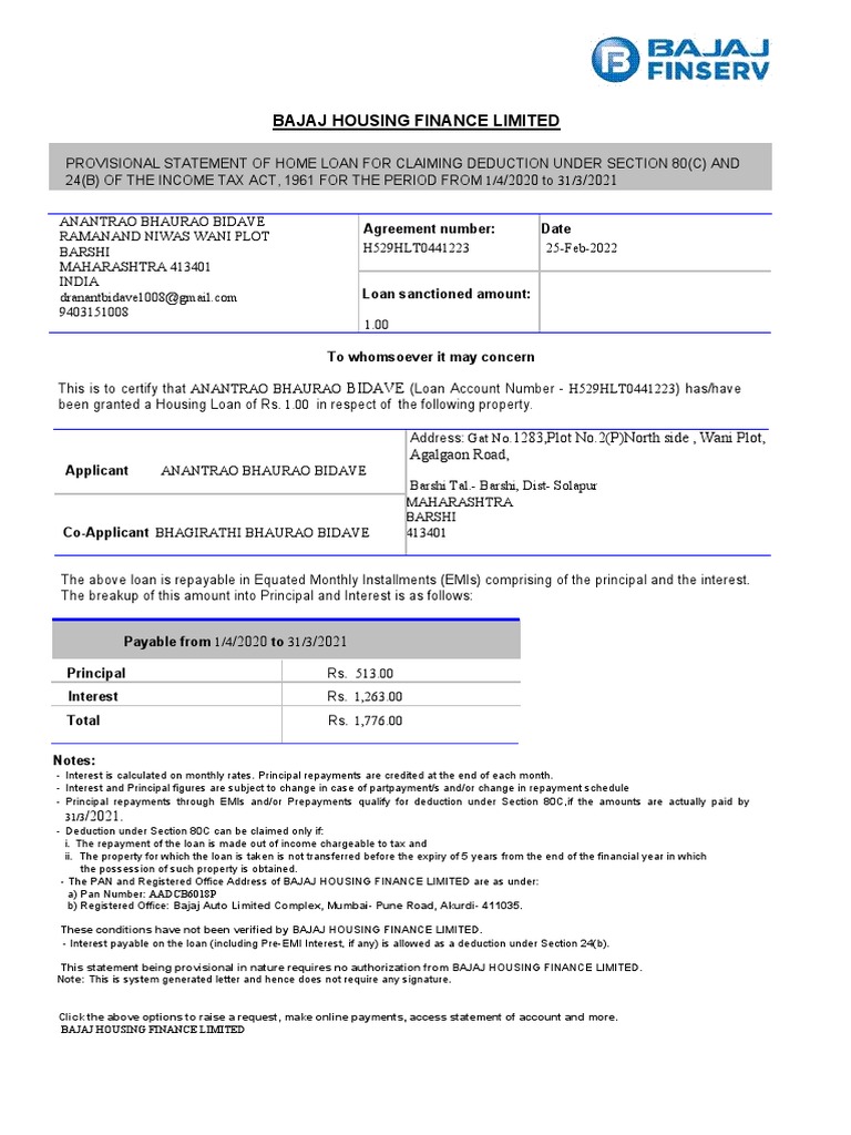 Provisional Interest Certificate PDF | PDF