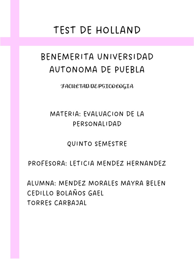 Test de Holland | PDF