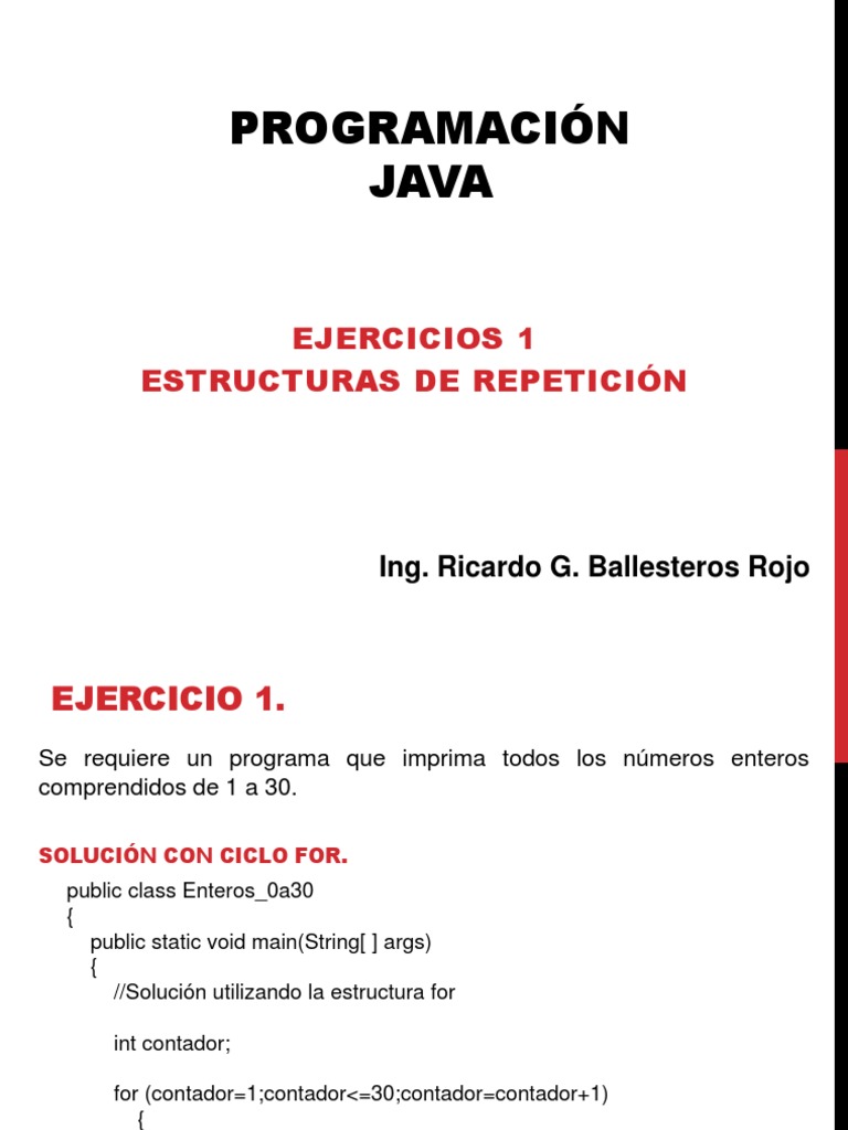 Programación Ejercicios Repeticion 1 PDF | PDF | Java (lenguaje de ...