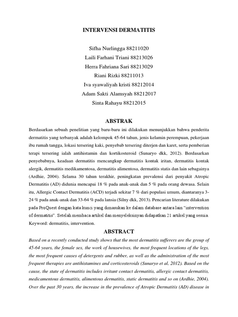 Tugas Sik Kelompok2 Dermatitis 2c New | PDF