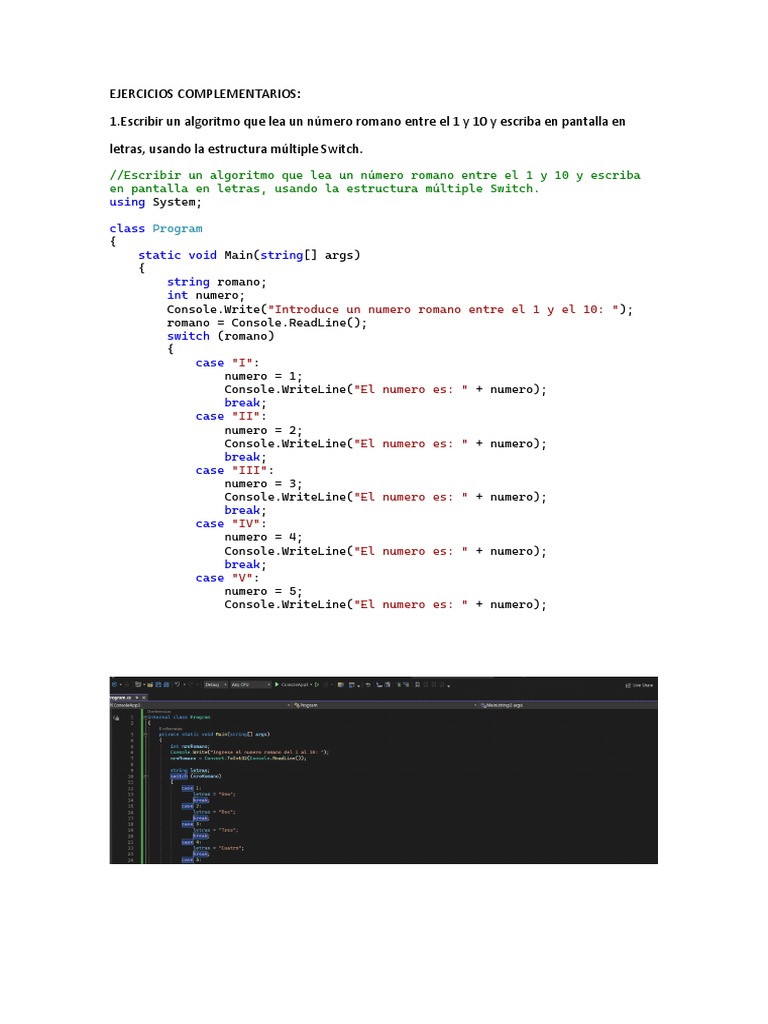 Ejercicios Complementarios PDF | PDF | Programación de computadoras | Informática