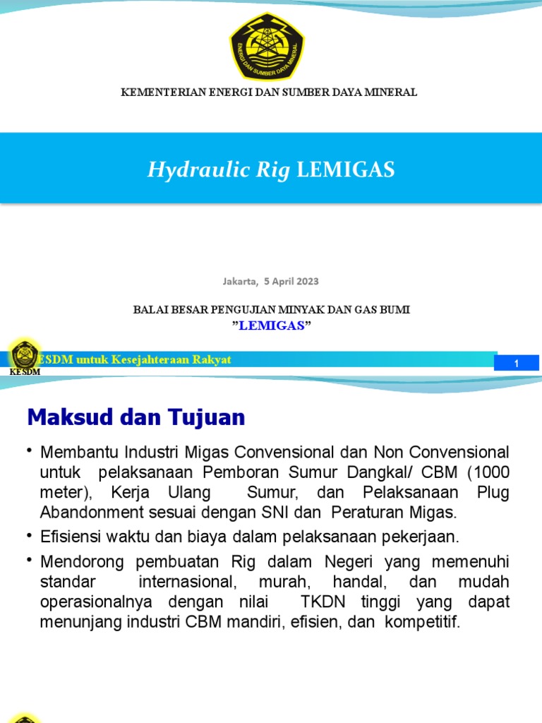 Hydraulic Rig Lemigas 05042023 | PDF