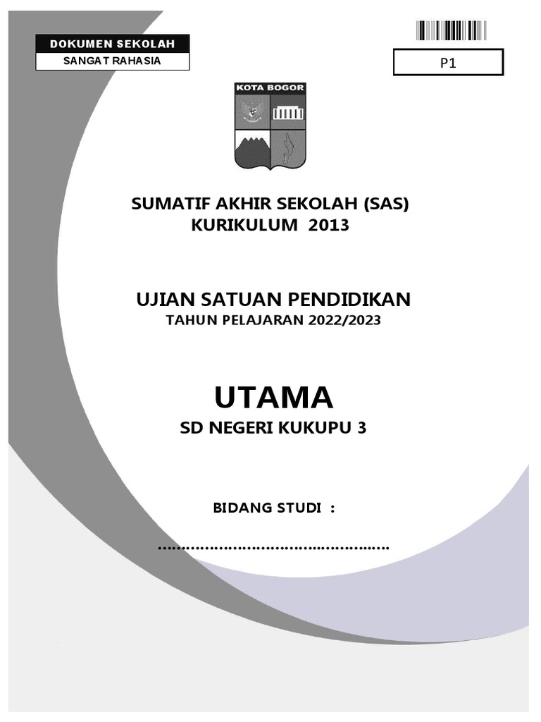 Sampul Soal Ujian Sekolah | PDF
