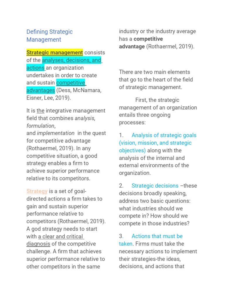 Strategic Management | PDF
