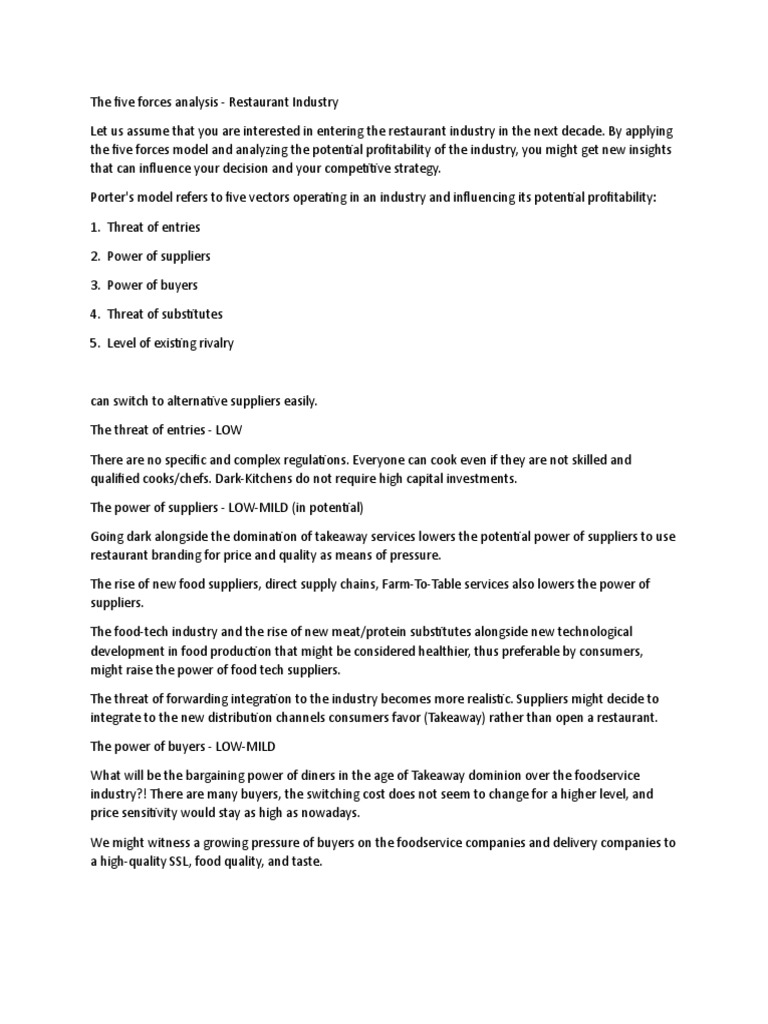 The Five Forces Analysis | PDF