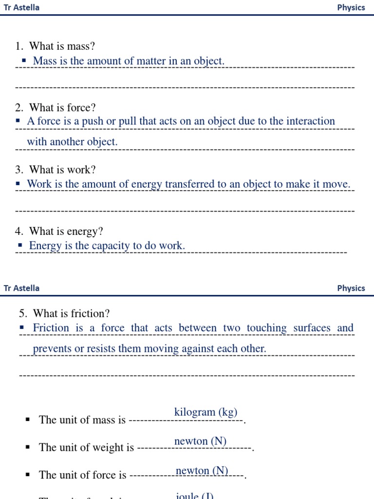 Year - 7 - All Units PDF | PDF | Force | Friction