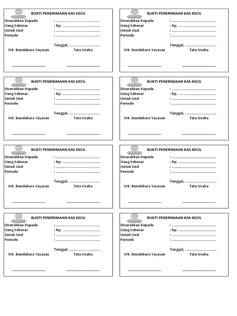 Contoh Bukti Penerimaan Kas Kecil PDF | PDF