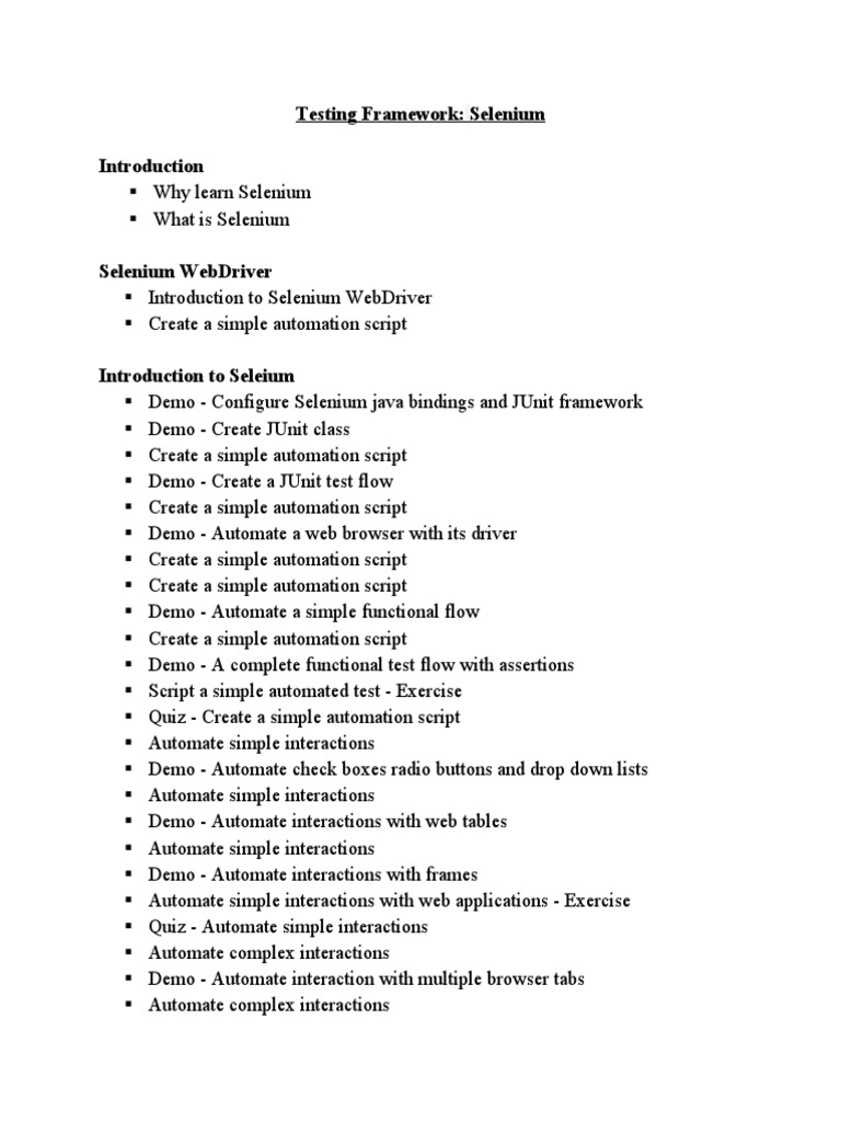 Testing Framework Using Selenium Pdf Selenium Software System Software