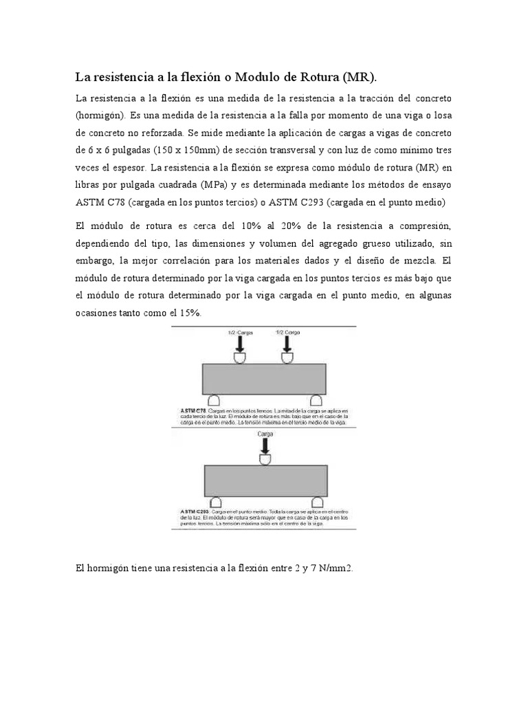 La resistencia a la flexión o Modulo de Rotura (1).docx | PDF