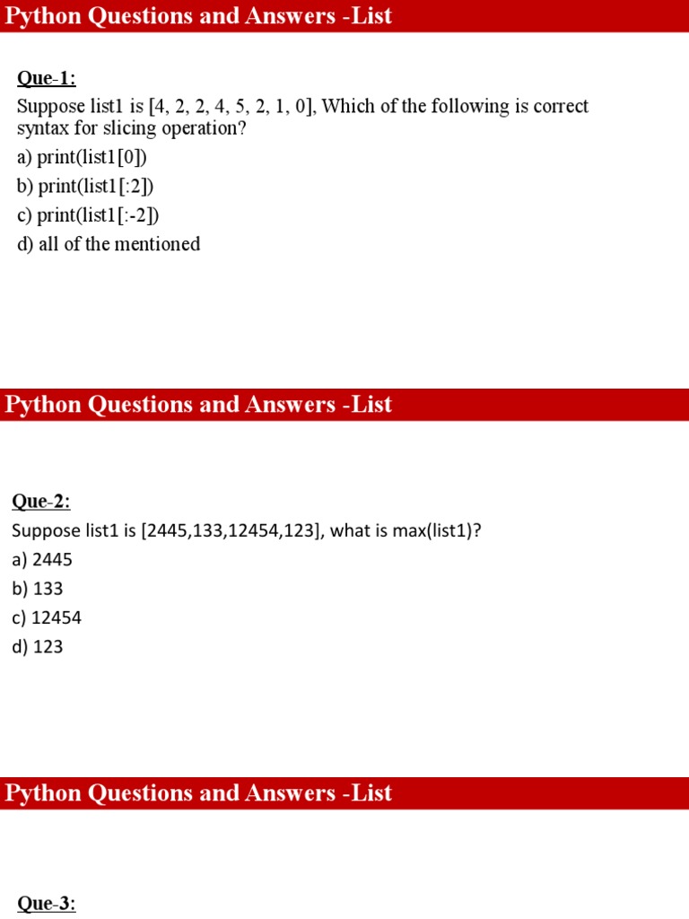 MCQ On List Tuple | PDF | Teaching Methods & Materials