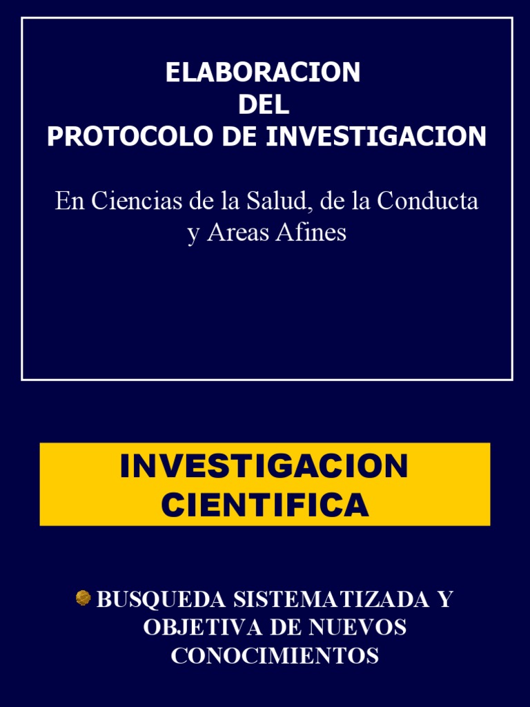 Elaboracion Del Protocolo de Investigación | PDF