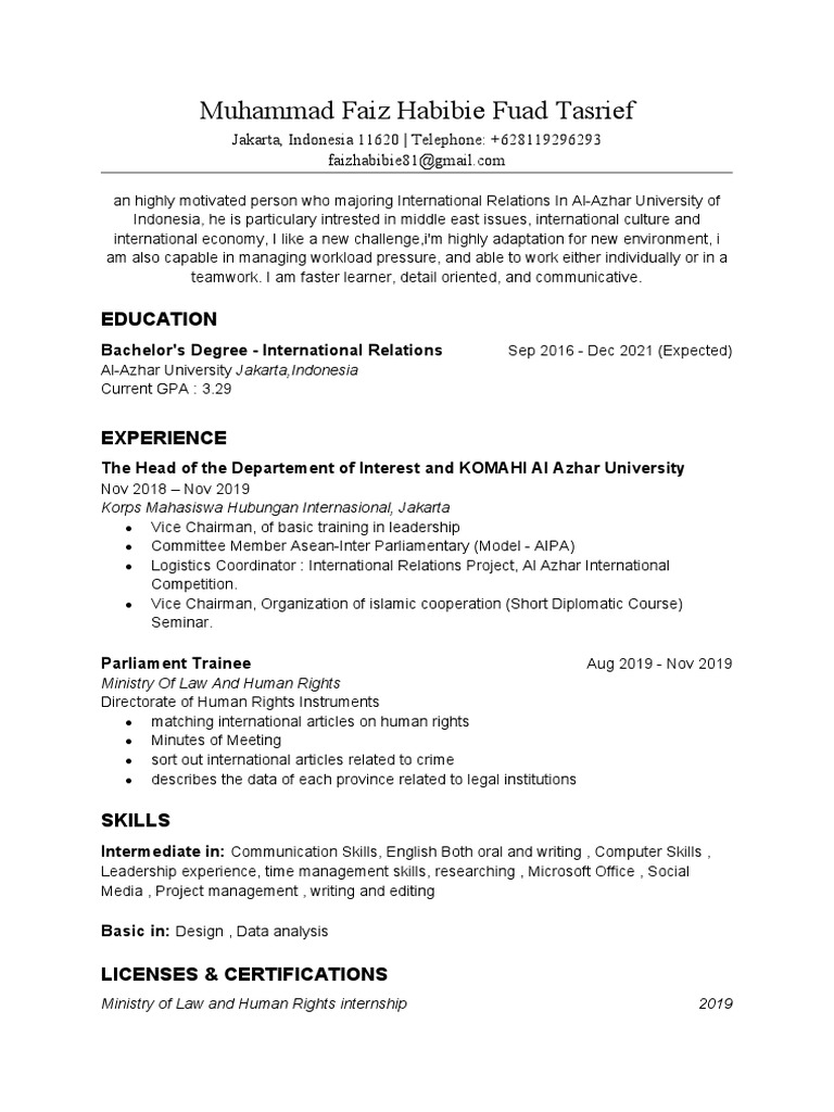 Muhammad Faiz Habibie Fuad Tasrief | PDF