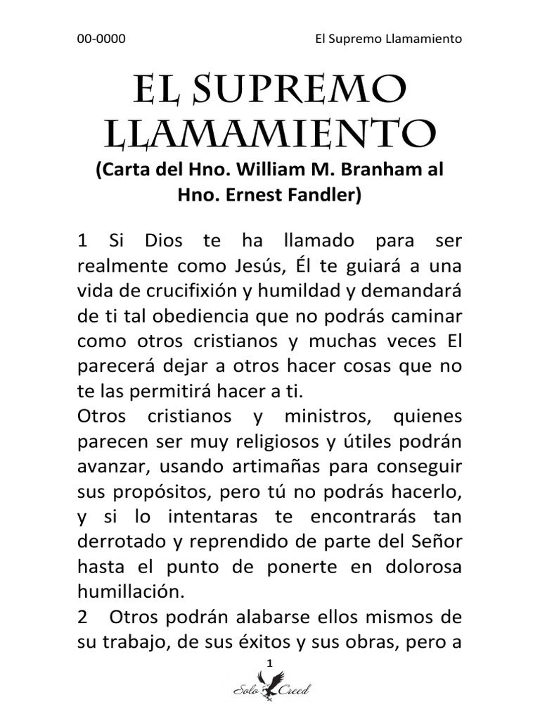 XX-0000 El Supremo Llamamiento | PDF | Dios | Amor