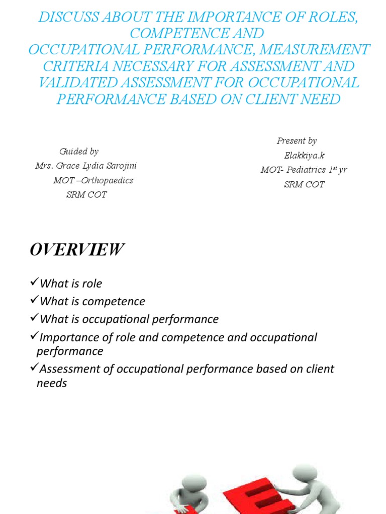 Roles, competence and OP.pptx | PDF | Occupational Therapy | Psychology
