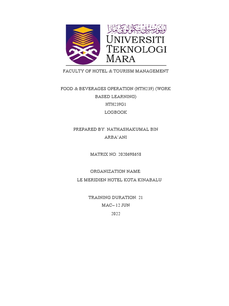 LOG BOOK FRONT OFFICE.docx | PDF | Kitchen