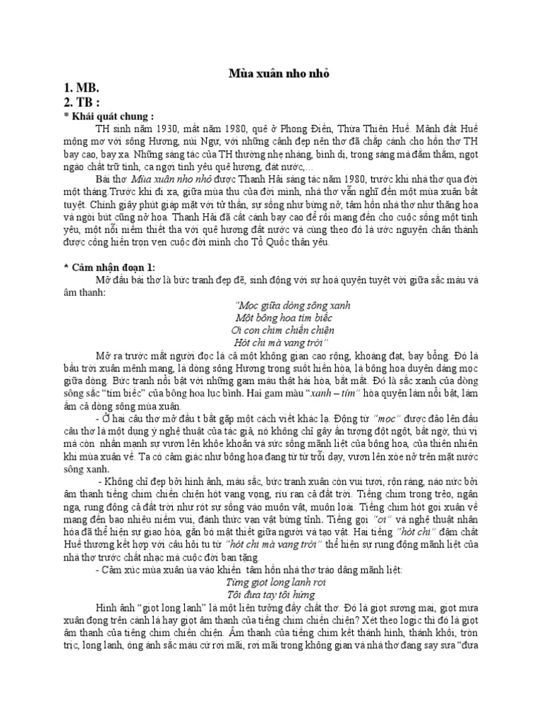 Mùa xuân nho nhỏ | PDF