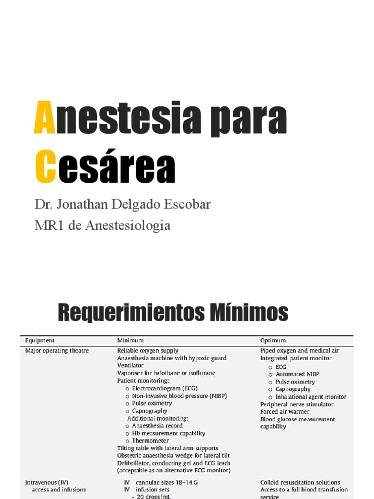 Anestesia para Cesarea - MR Delgado | PDF