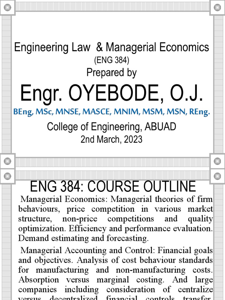 Eng 384 Managerial Econs 2023 25-4 | PDF